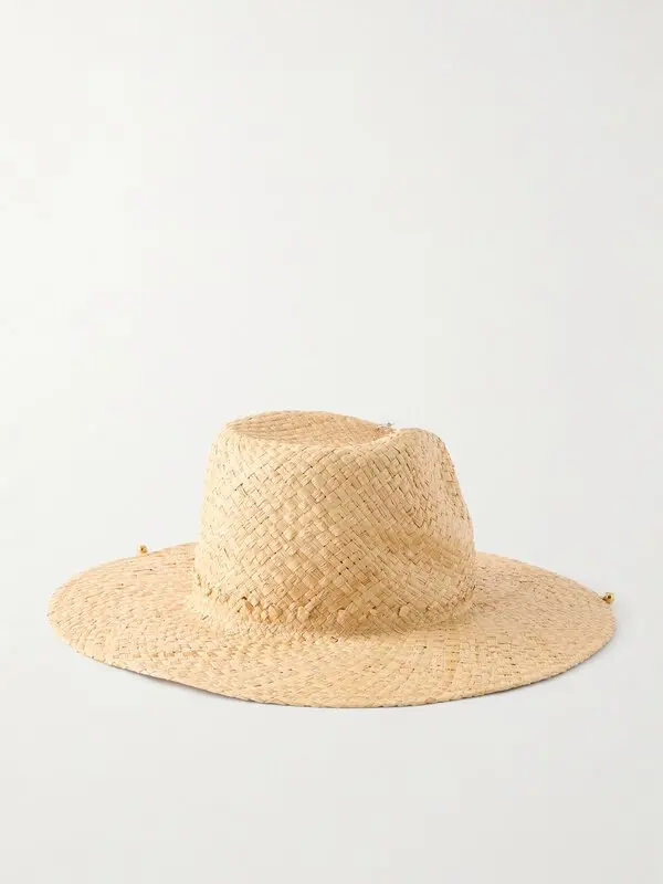 Ruslan Baginskiy Embellished Straw Fedora