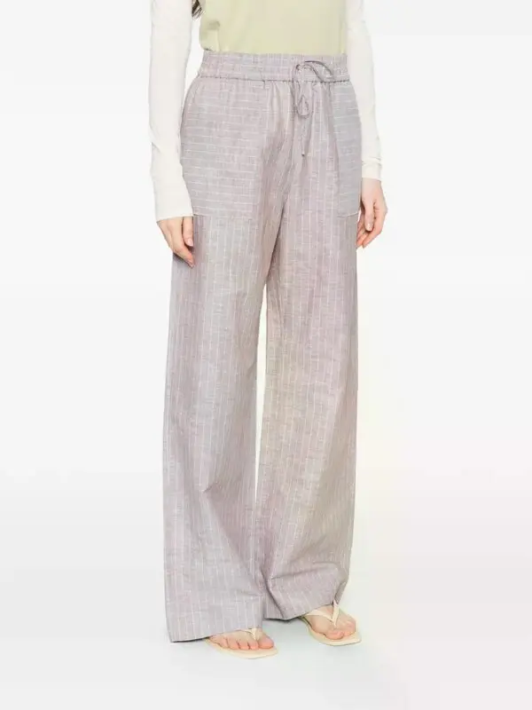 Max Mara Striped Palazzo Trousers - Neutrals