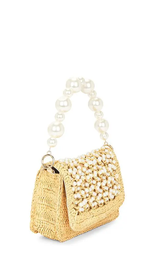 BTB LOS ANGELES Brandie Beaded Raffia Bag
