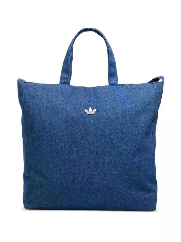 Adidas Denim Shopper Bag With Logo Appliqu