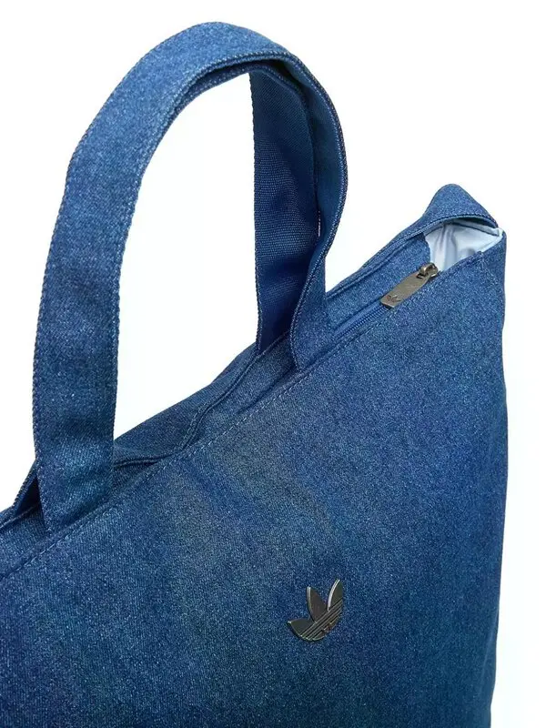 Adidas Denim Shopper Bag With Logo Appliqu