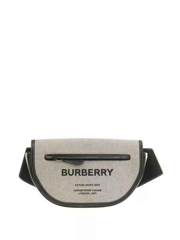 Burberry Small Canvas Horseferry Olympia Belt Bag - Grey