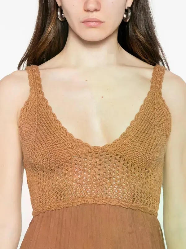 ERMANNO FIRENZE Crochet Ruffled Maxi Dress