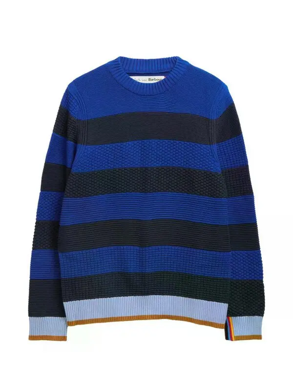 Barbour X Paul Smith Southwold Striped Textured Knit Sweater