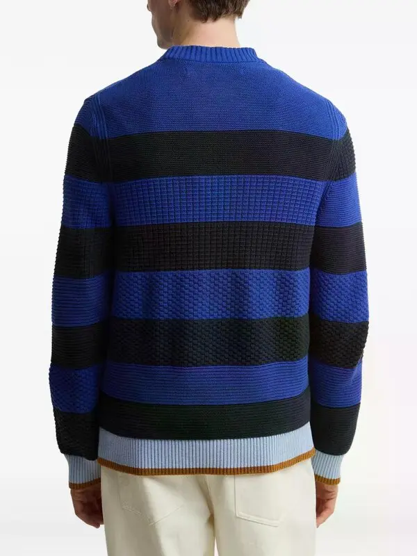 Barbour X Paul Smith Southwold Striped Textured Knit Sweater