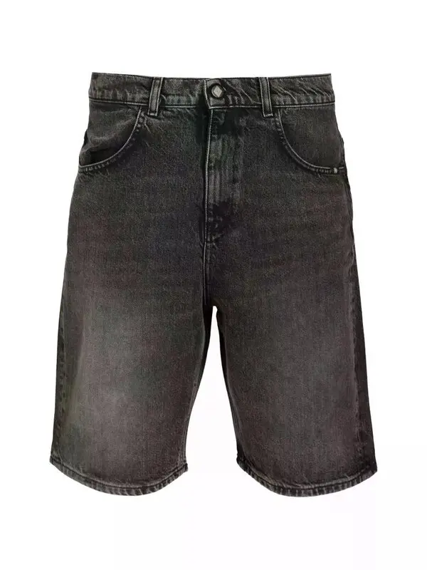 AMISH SUPPLIES Relaxed Fit Washed Denim Shorts - Black