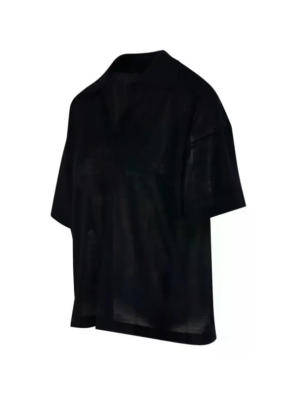 ROBERTO COLLINA Collared V-neck Short Sleeve Top