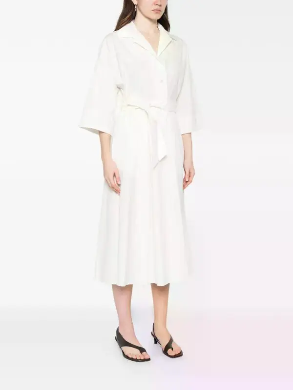 Max Mara Belted Midi Shirt Dress - White