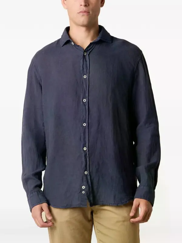 Brooks Brothers Spread-collar Linen Shirt - Blue
