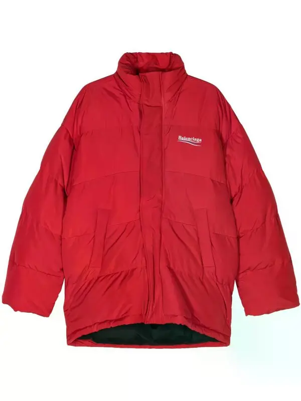 Balenciaga Political Campaign Puffer Jacket - Red