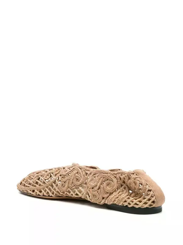 ODISSI Iris Crochet Ballet Flats - Neutrals