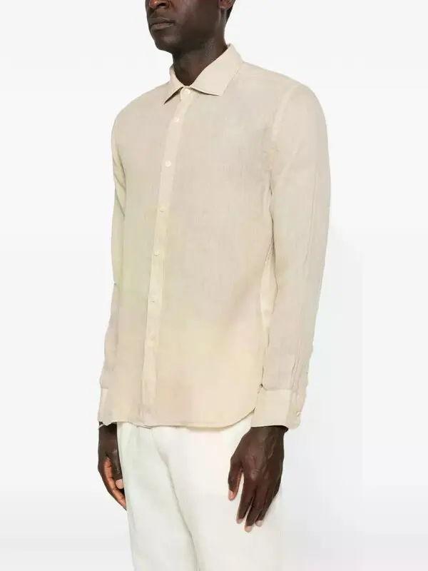 120% Lino Buttoned Long-sleeve Shirt