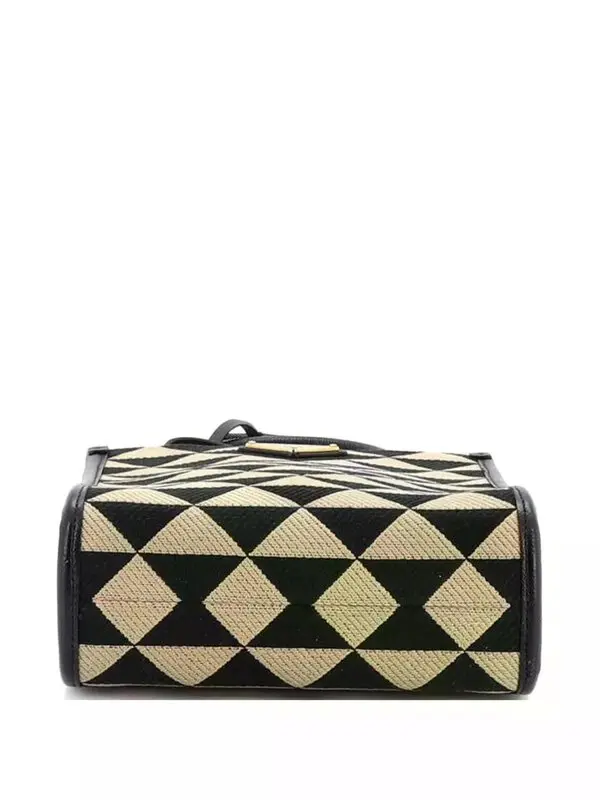 Prada Symbole Shopper Tote Jacquard Mini Crossbody Bag - Neutrals