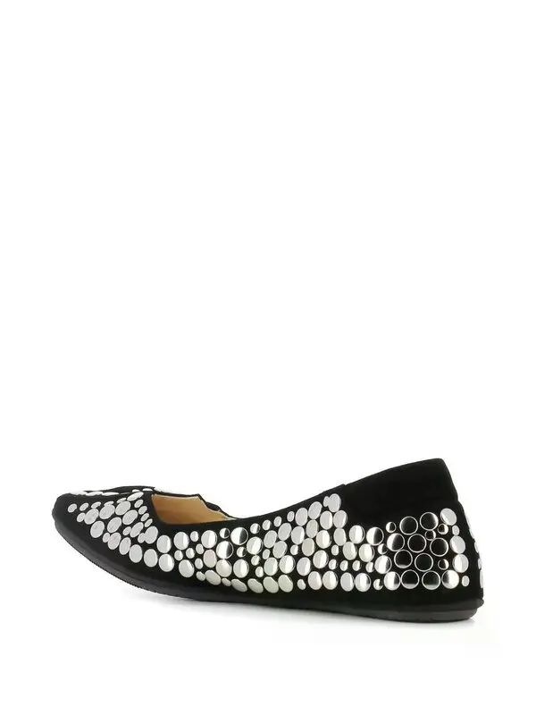 DOVE NUOTANO GLI SQUALI Studded Ballet Flats - Black