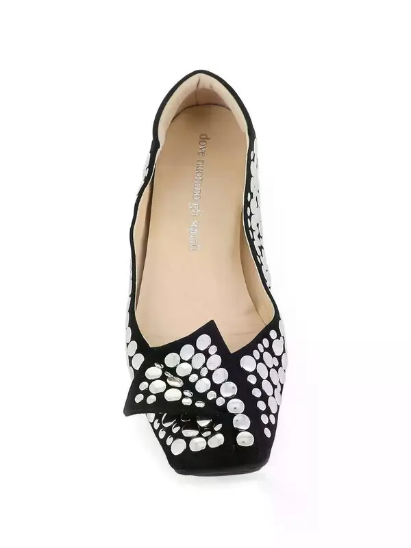 DOVE NUOTANO GLI SQUALI Studded Ballet Flats - Black
