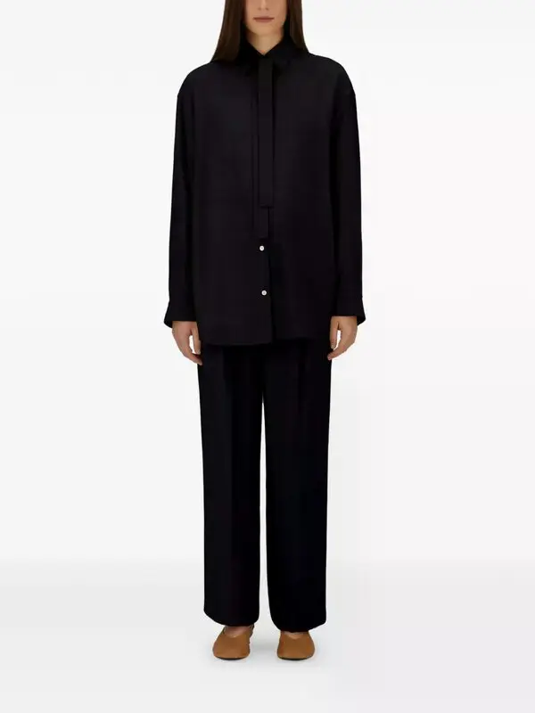 Herno Textured Finish Wide Leg Trousers