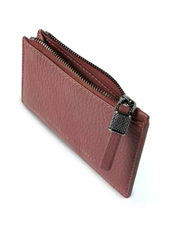 Brunello Cucinelli Logo Leather Card Holder - Red