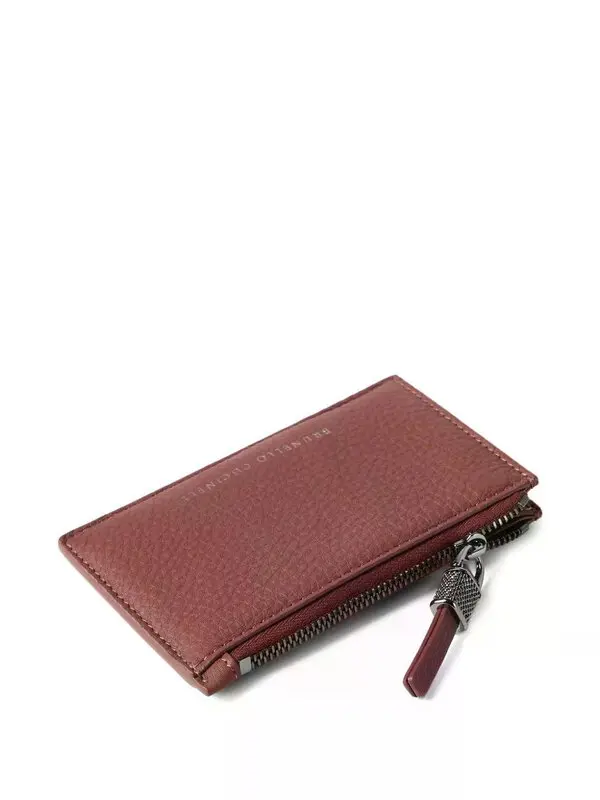 Brunello Cucinelli Logo Leather Card Holder - Red