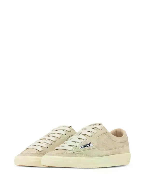 AUTRY Suede Logo Sneakers - Gold