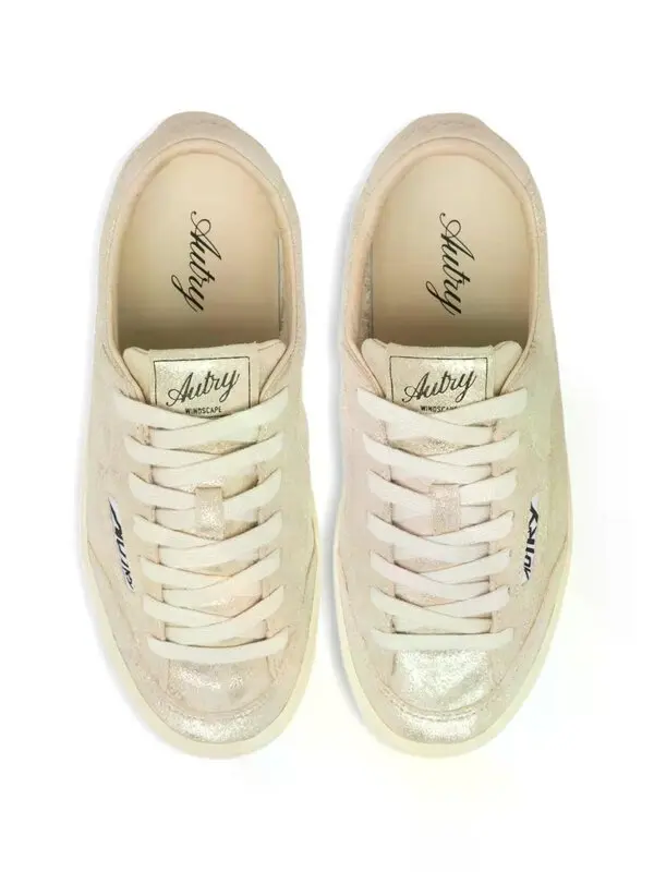 AUTRY Suede Logo Sneakers - Gold