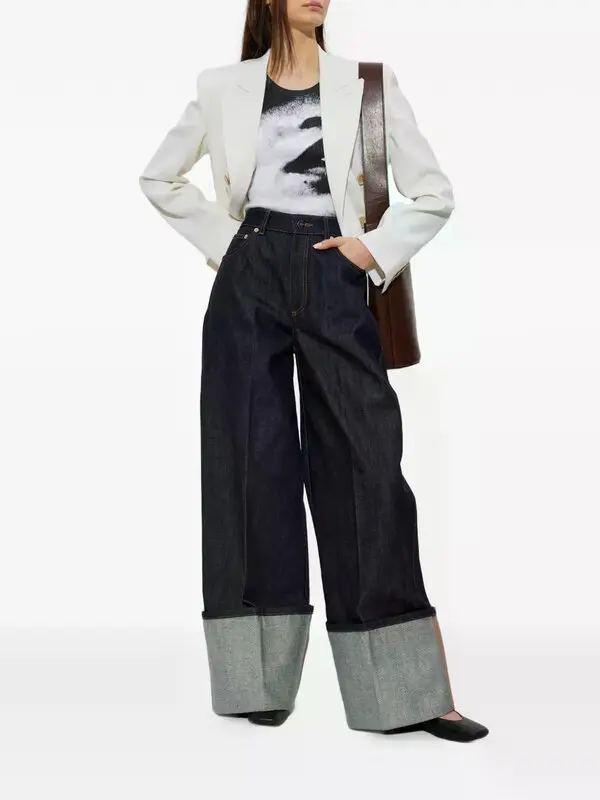 Givenchy Cuffed Wide-leg Jeans