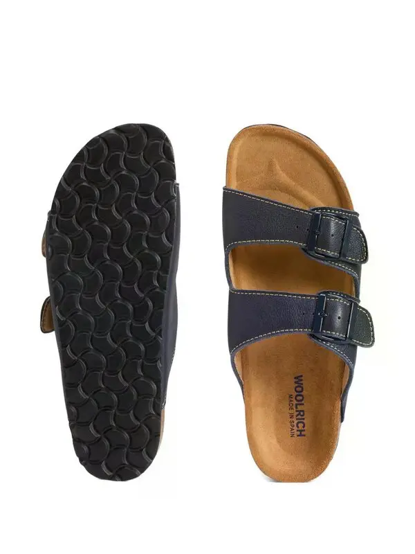Woolrich Tumbled Leather Buckle Sandals