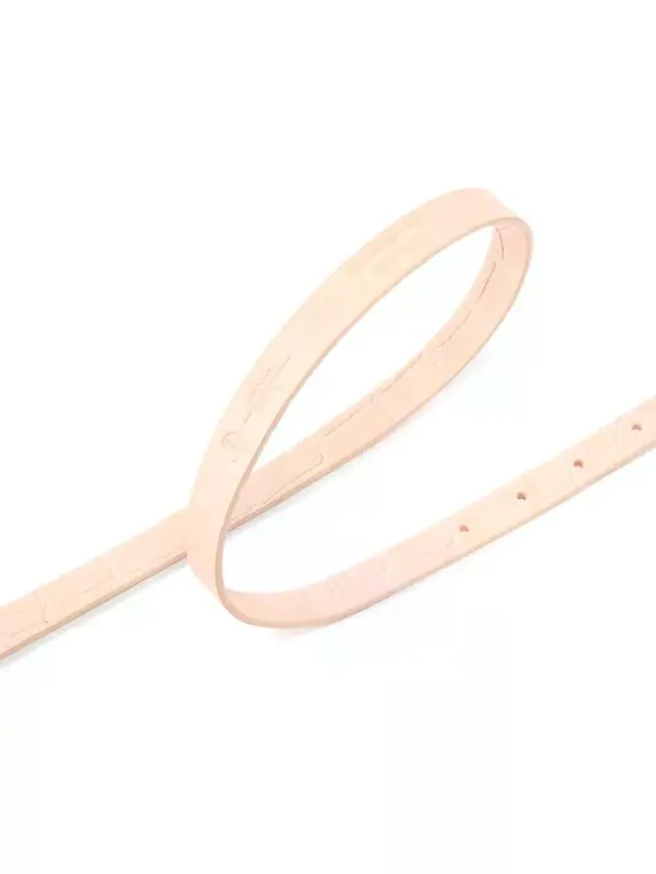 Pinko Embossed Buckle Leather Belt - Pink