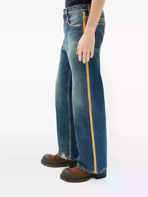 ANN DEMEULEMEESTER Alarik Stonewashed Stripe Denim Trousers