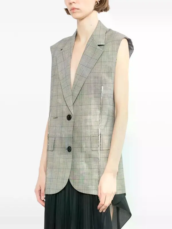 Monse Checked Zipper Tailored Vest