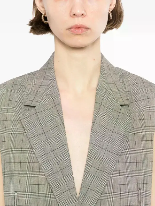 Monse Checked Zipper Tailored Vest