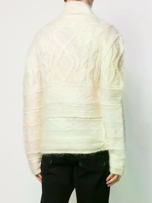 JEAN PAUL GAULTIER Cream Wool Chunky Knit Turtleneck Jumper