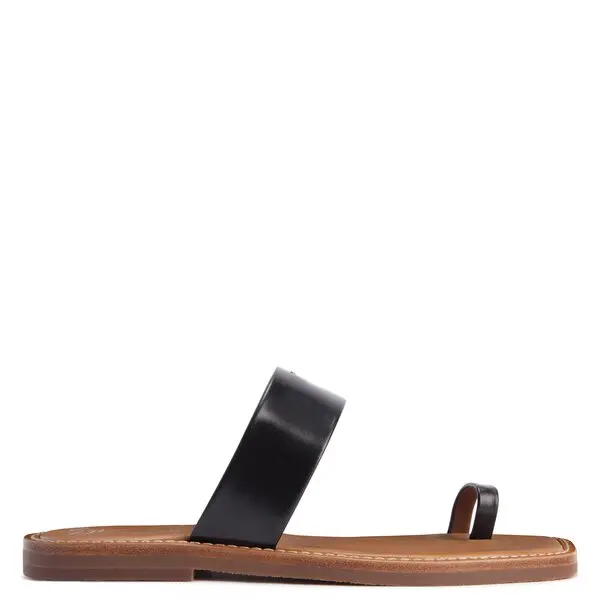 GIUSEPPE ZANOTTI Ponza Leather Thong Sandals With Metal Detail - Black