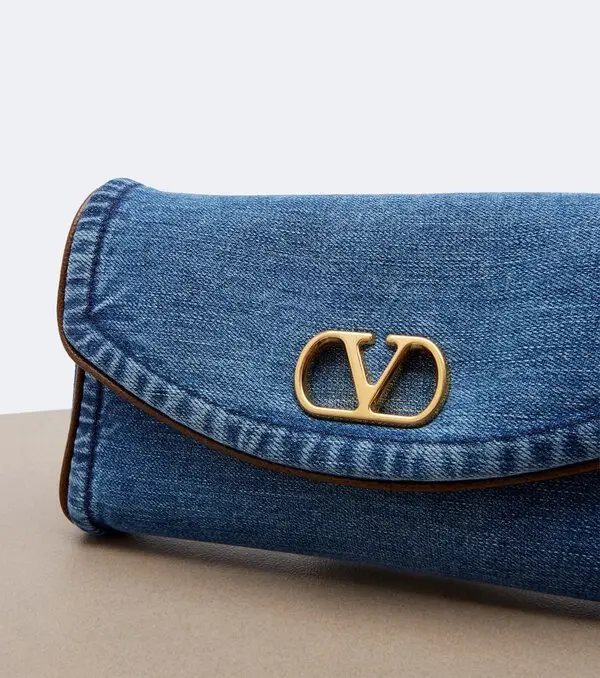Valentino Garavani Devain Small Denim Shoulder Bag