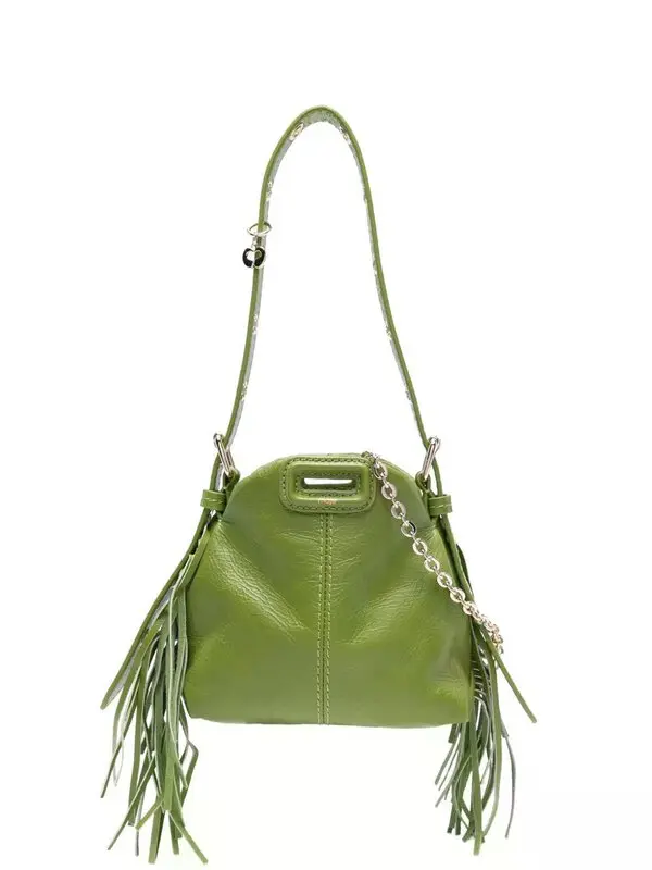 Maje Mini Miss M Fringed Tote Bag - Green