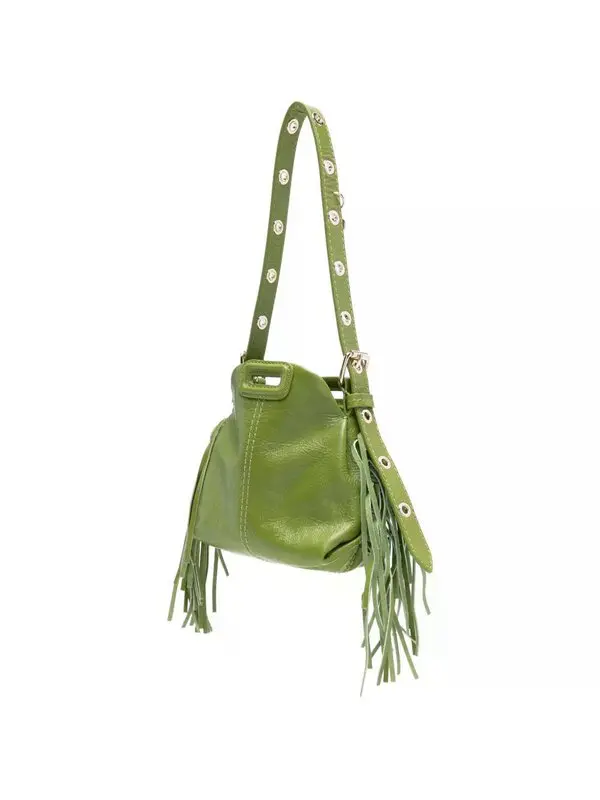 Maje Mini Miss M Fringed Tote Bag - Green