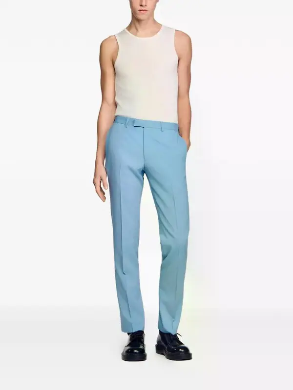 Sandro Wool Suit Trousers - Blue
