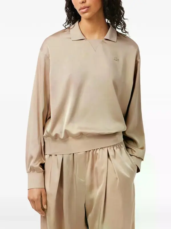 Lacoste Relaxed-fit Satin Polo Top