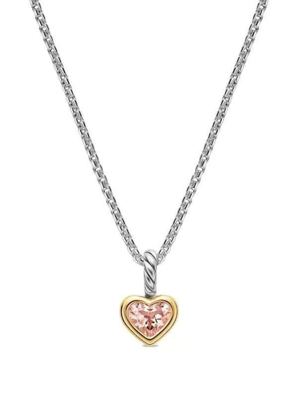 David Yurman Mini Heart Amulet With Morganite - Silver