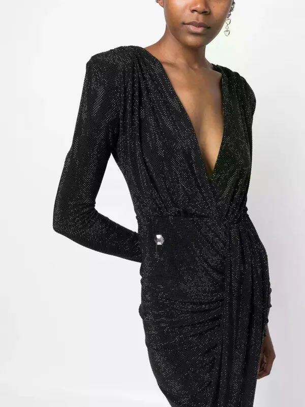 Philipp Plein Crystal-embellished V-neck Minidress