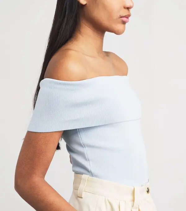 Maje Off-the-shoulder Knit Top - Blue