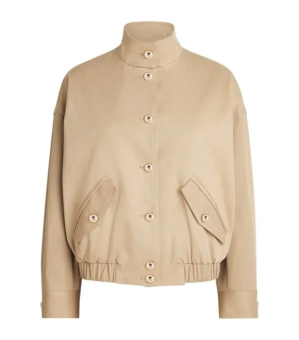 Maje Cotton High-neck Bomber Jacket