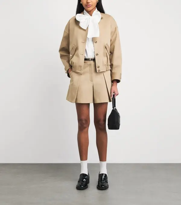 Maje Cotton High-neck Bomber Jacket