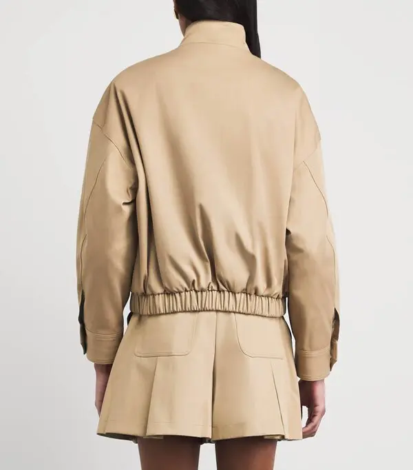 Maje Cotton High-neck Bomber Jacket