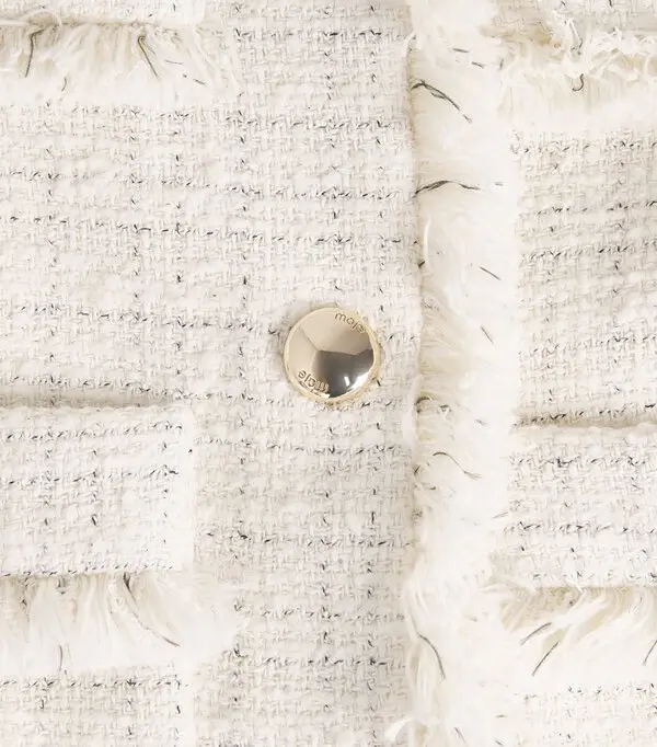 Maje Textured Cropped Jacket With Frayed Edges