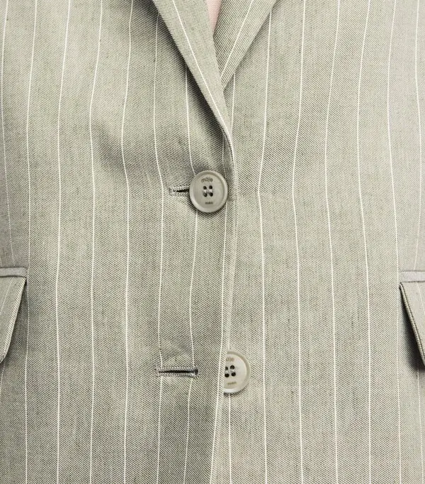 Maje Linen-blend Pinstripe Blazer