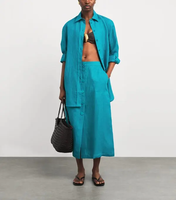 ERES Linen Oversized Shirt - Blue