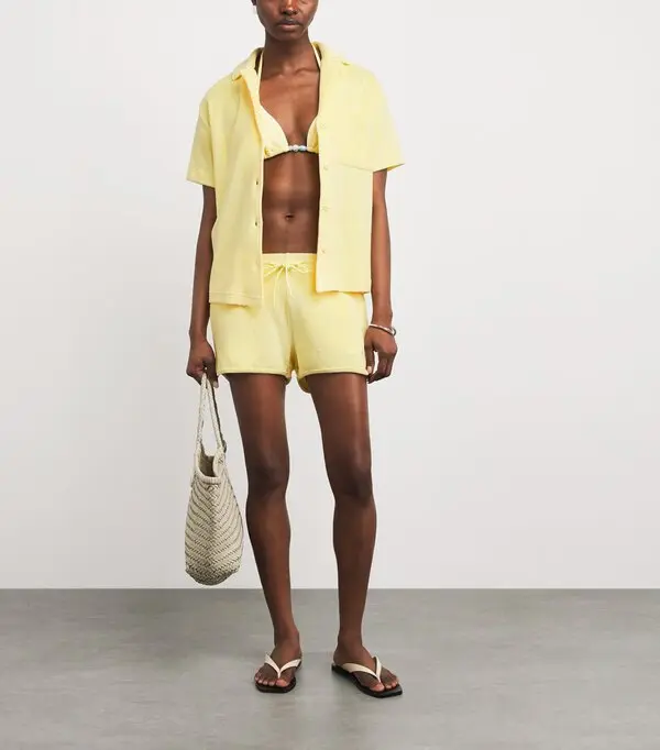 Hunza G Cotton Terry Towelling Shorts - Yellow