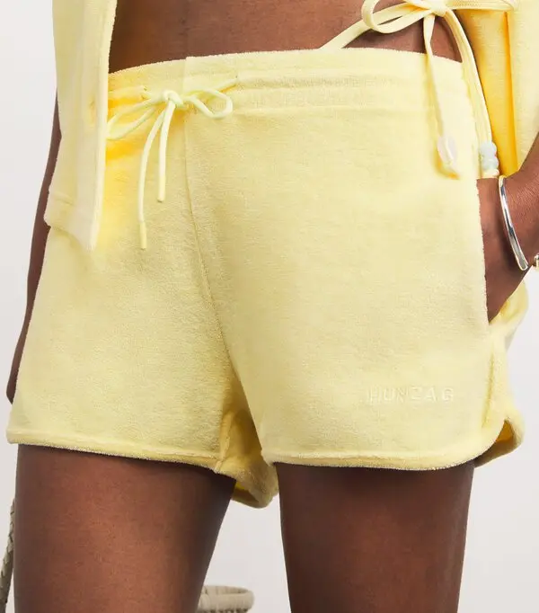 Hunza G Cotton Terry Towelling Shorts - Yellow
