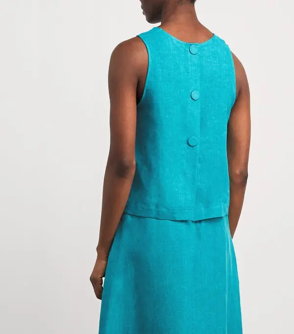 ERES Linen Sleeveless Blouse - Blue