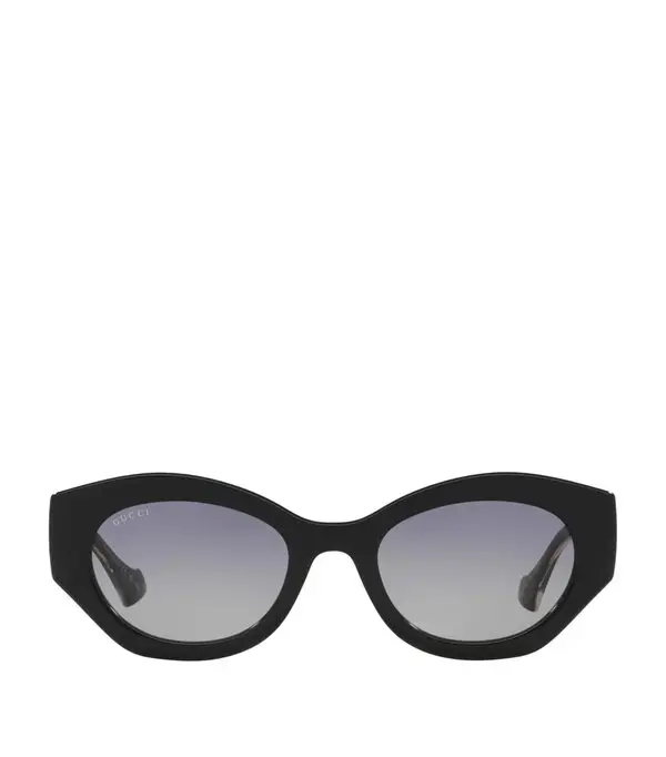 Gucci Injected Oval Sunglasses - Black